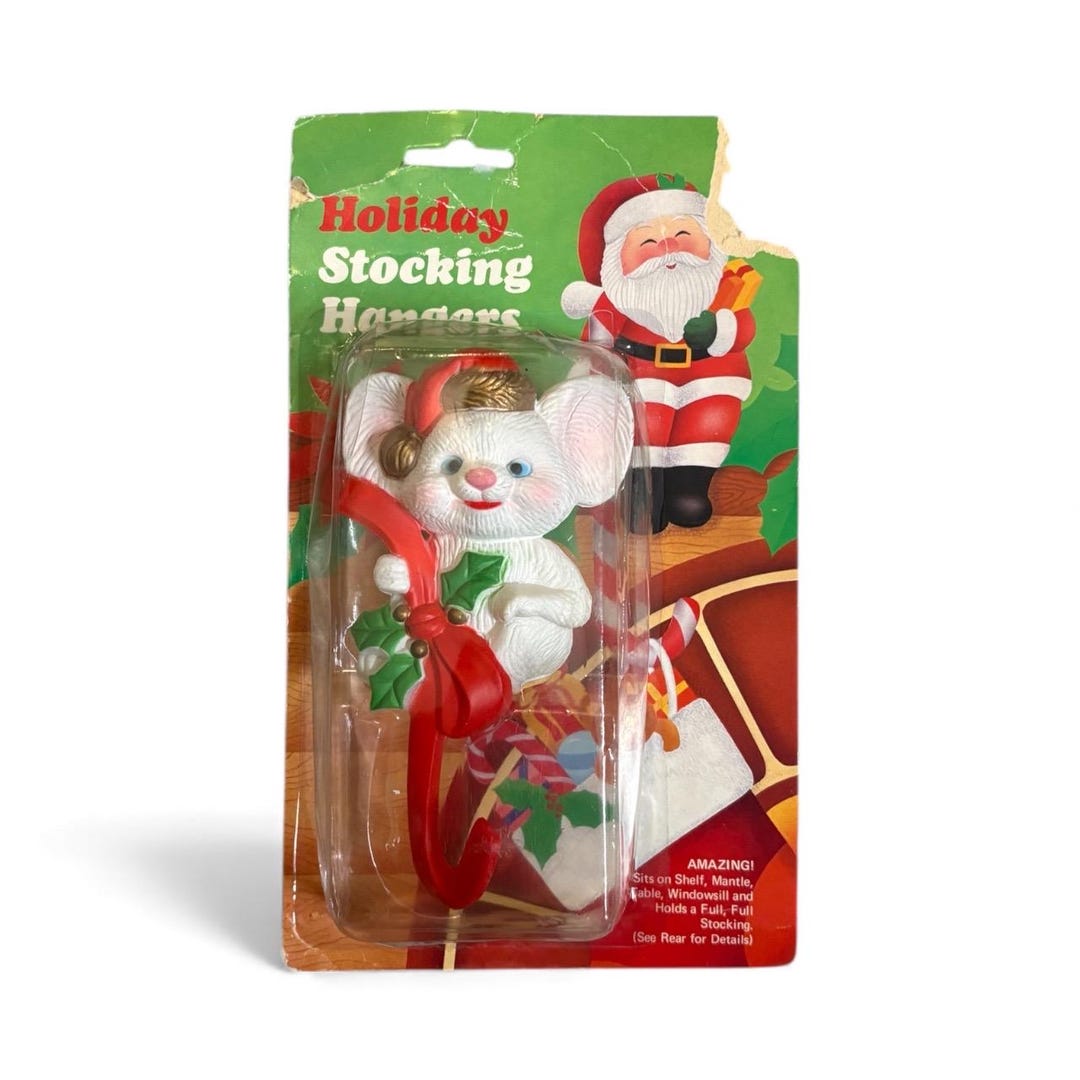 Vintage Christmas Mouse Stocking Holder - Vintage Christmas Decor - Etsy
