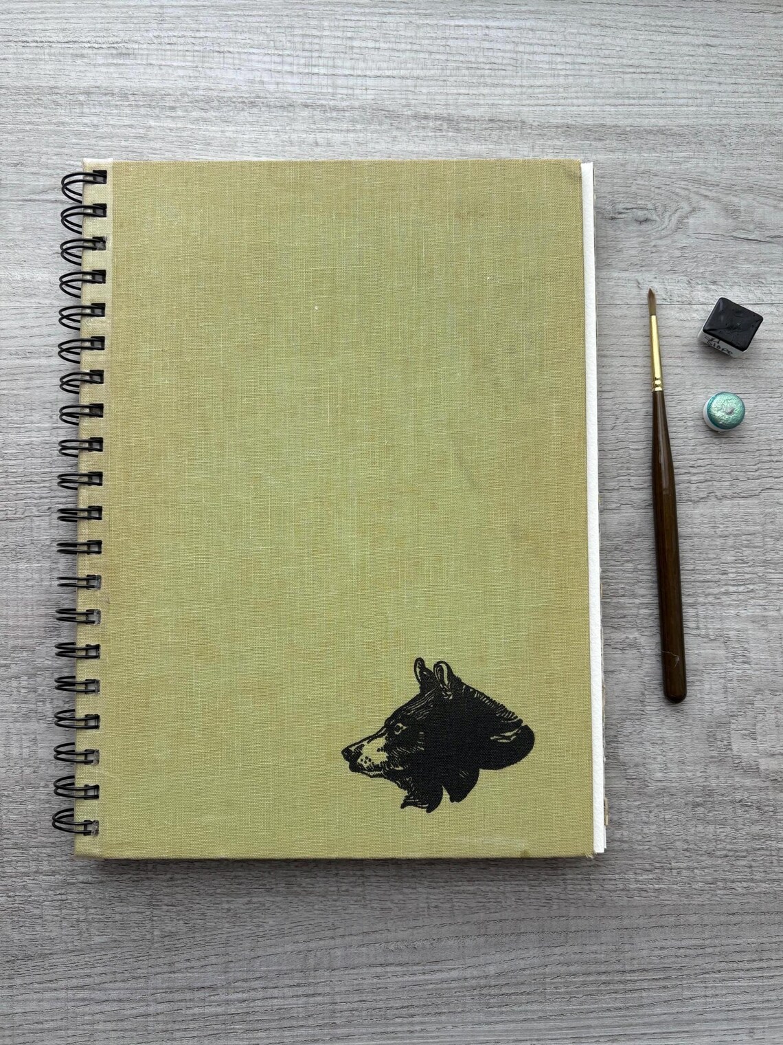 Upcycled Sketchbook - Bear Journal - Upcycled Watercolor Sketchbook ...