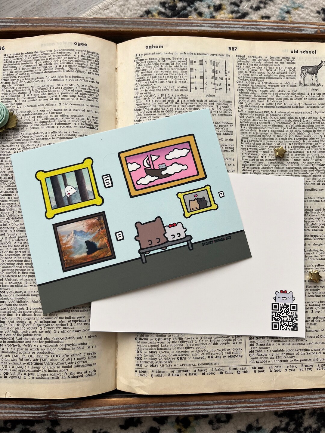 New Bears Postcard Snail Mail Postcard Happy Mail Card Cute Bears Art ...