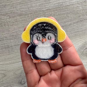 Penguin Patch, Iron-on, Fuzzy Sticker, Planner Sticker, Notebook Decor ...