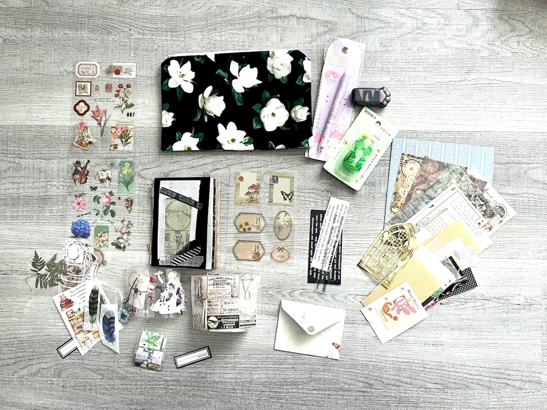 Handmade Travel Journal and Ephemera Set Handmade Pencil - Etsy