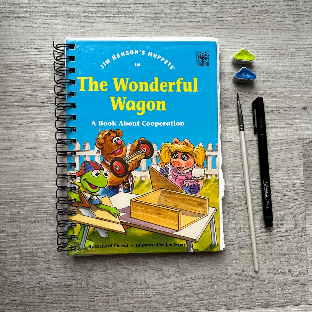 Watercolor Sketchbook, Vintage Book, Muppets Notebook, Upcycle ...