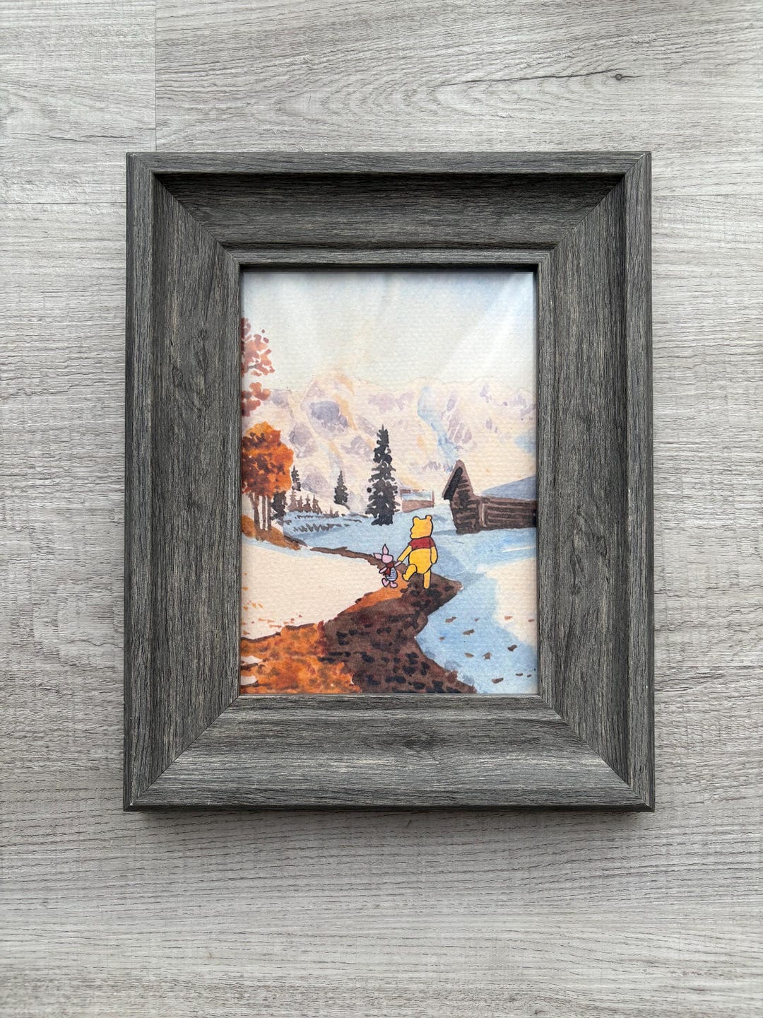 Winnie the Pooh, Bookish Painting, Winter Landscape Painting - Upcycled ...