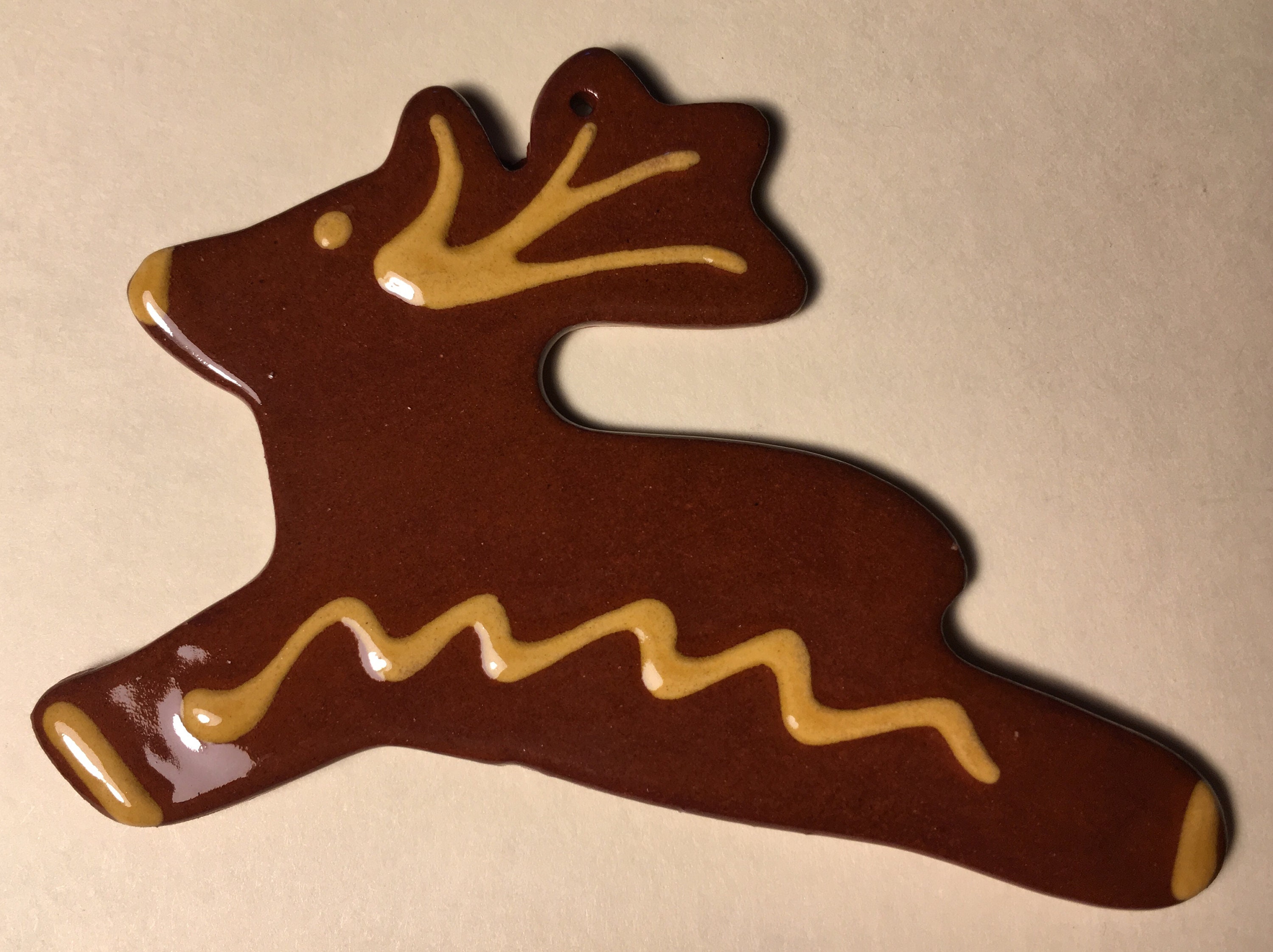 Reindeer Ornament Folk Art Pottery | Etsy