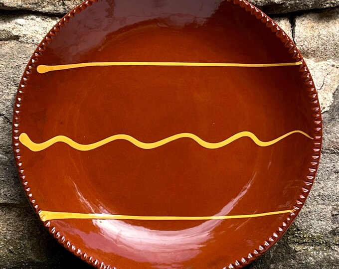 Taking a Swim - 10 Inch Slipware Deep Dish - Pennsylvania German ...