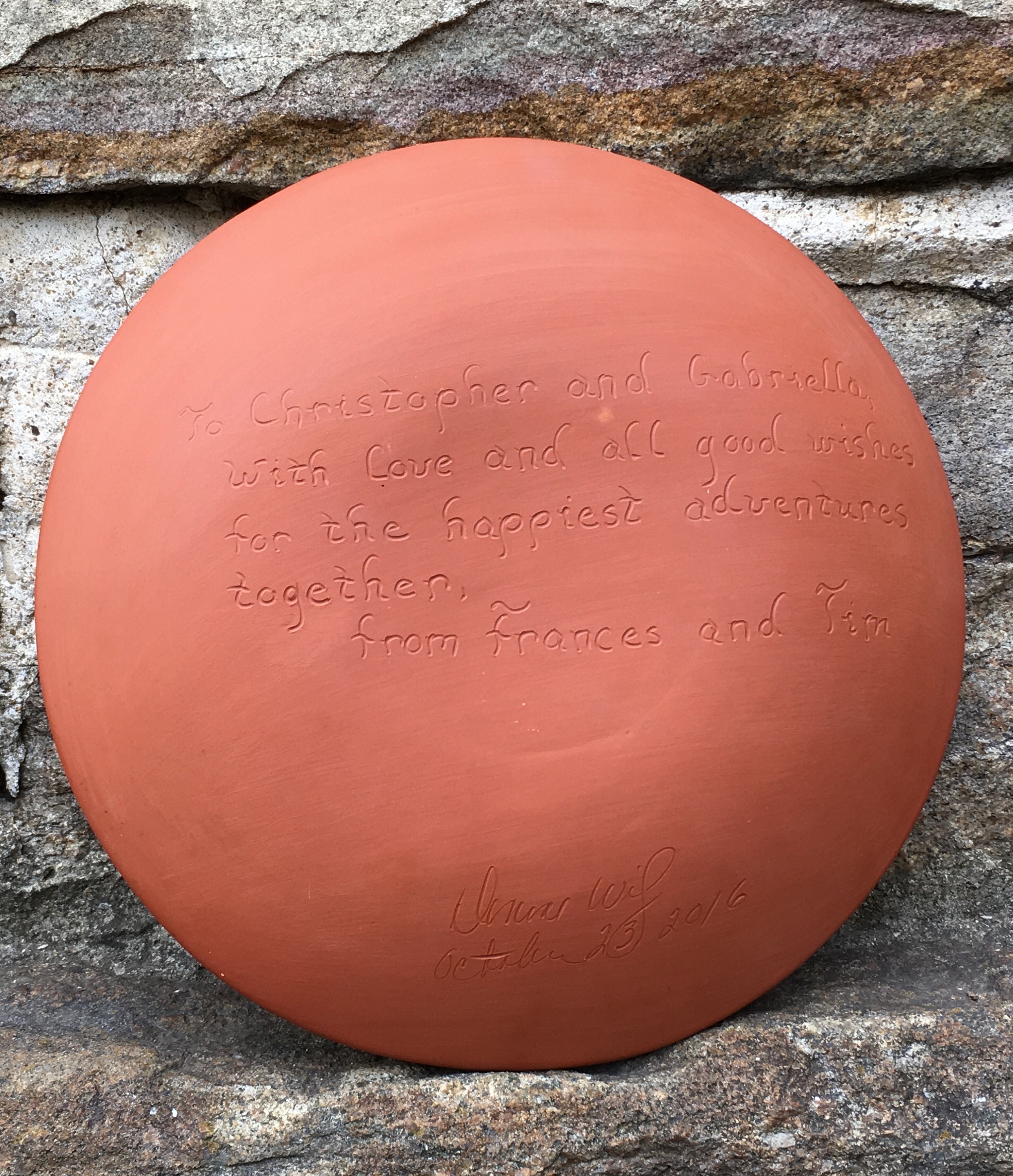 Custom Redware Wedding/anniversary Couple Plate - Will Be Completed ...