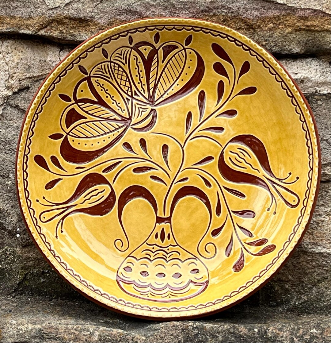 Just for Pretty - Pennsylvania Redware Pottery - 10 Inch Dish ...