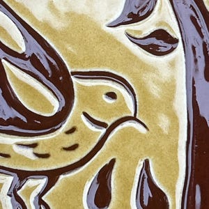 Cute Little Love Birds in a Tree - 7 Inch Redware Plate - Pennsylvania ...