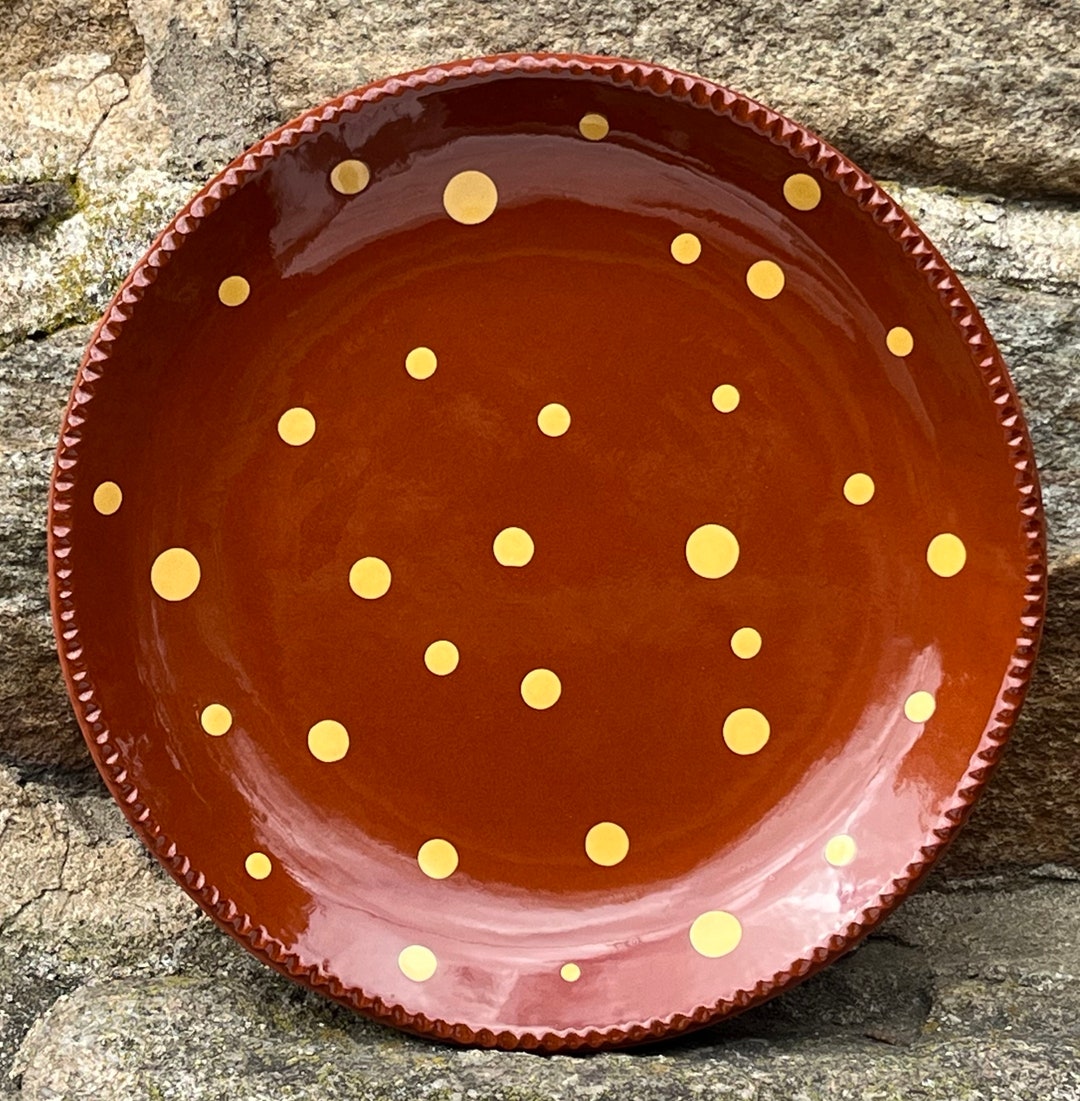 More Dots on a 10 Inch Slipware Plate - Deep Dish - Pennsylvania German ...
