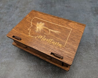 Fly Box Laser Engraved With Living Hinge Dry Fly | Etsy