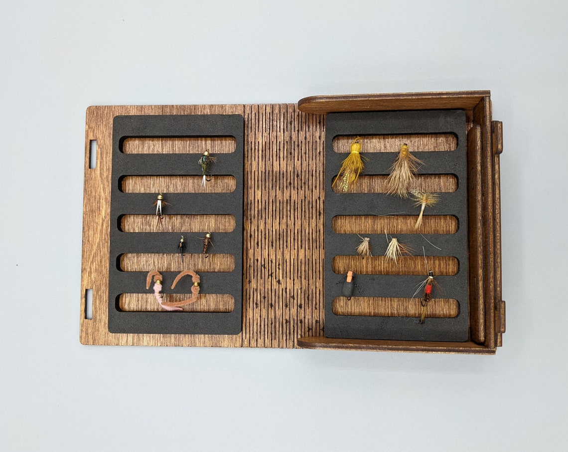 Fly Box Laser Engraved With Living Hinge Dry Fly - Etsy