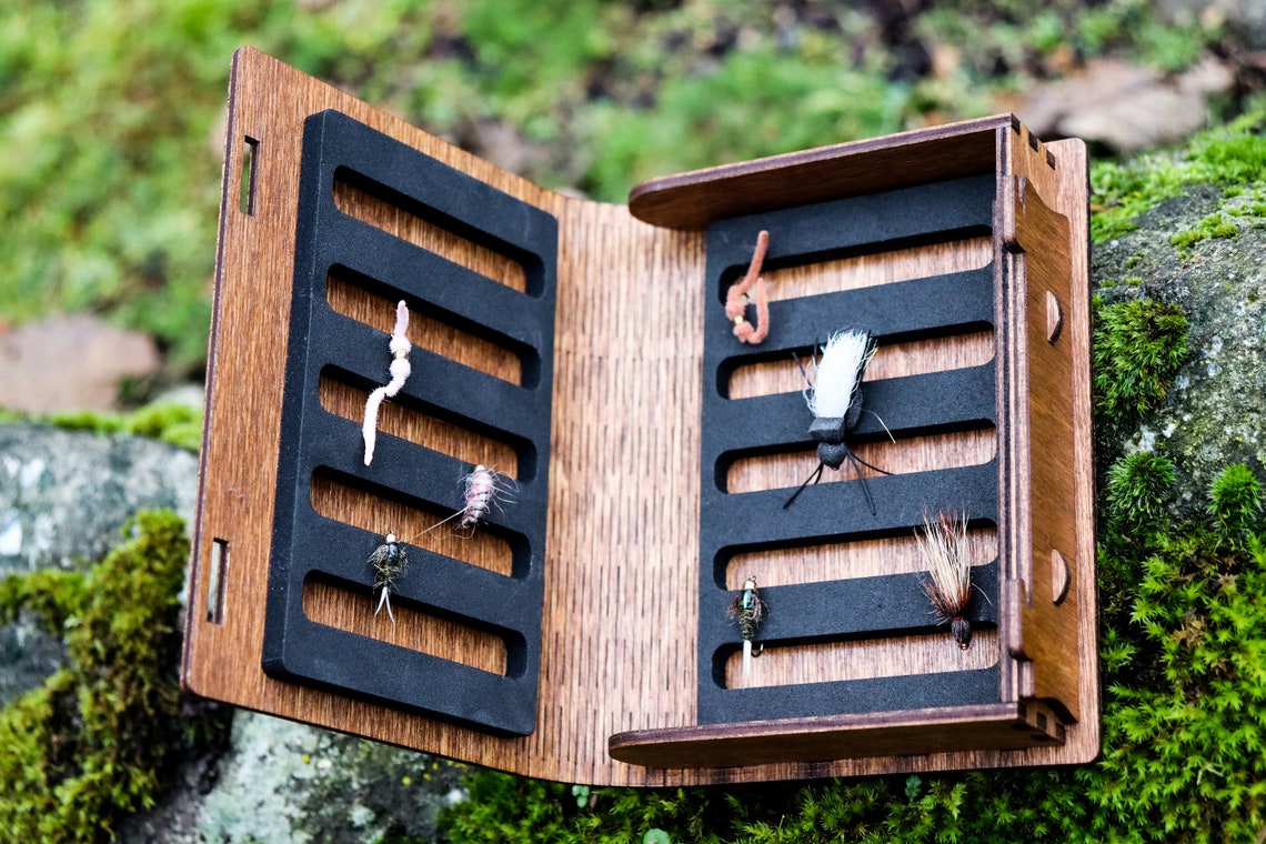 Fly Box Laser Engraved With Living Hinge Dry Fly - Etsy