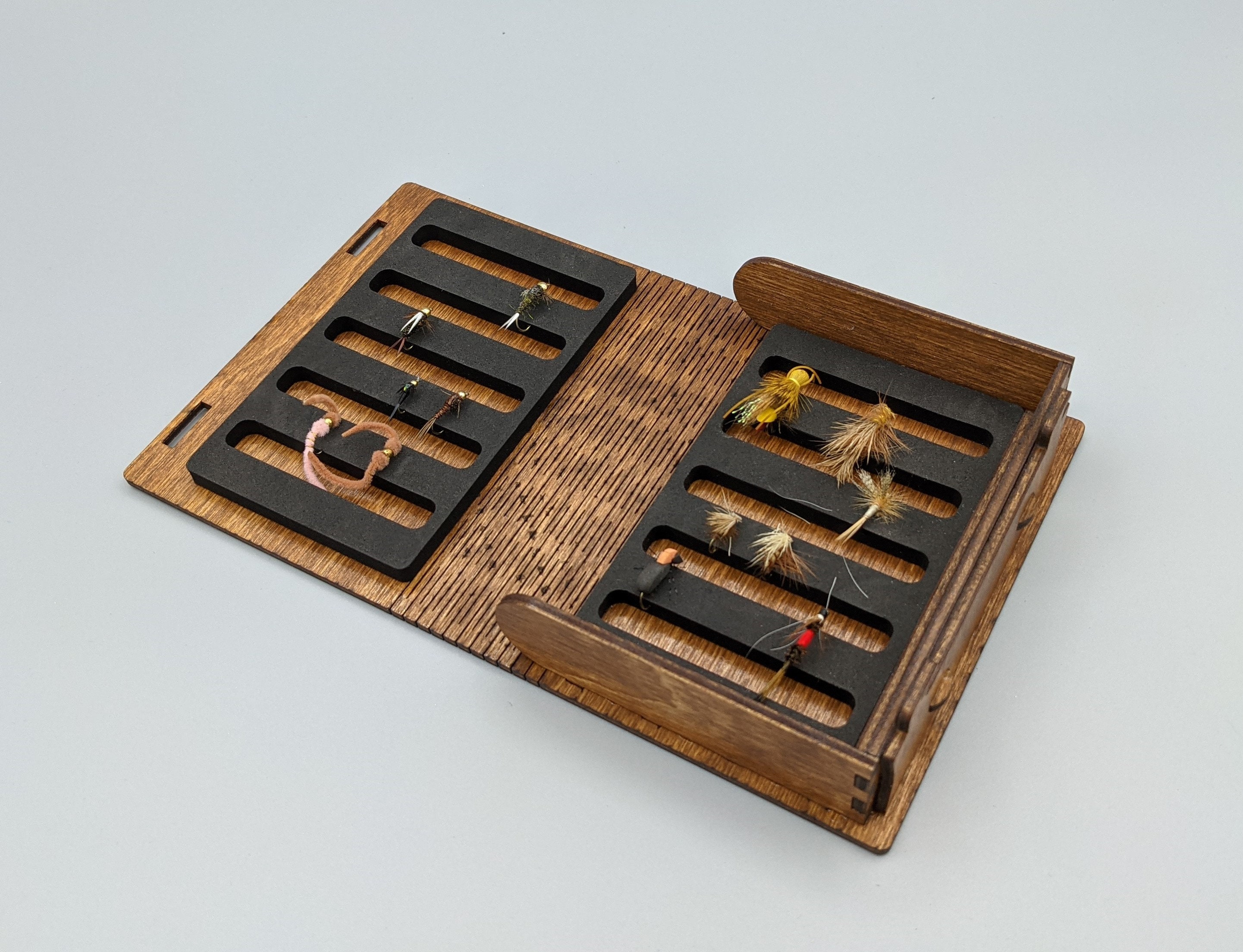 Fly Box Laser Engraved With Living Hinge Dry Fly | Etsy