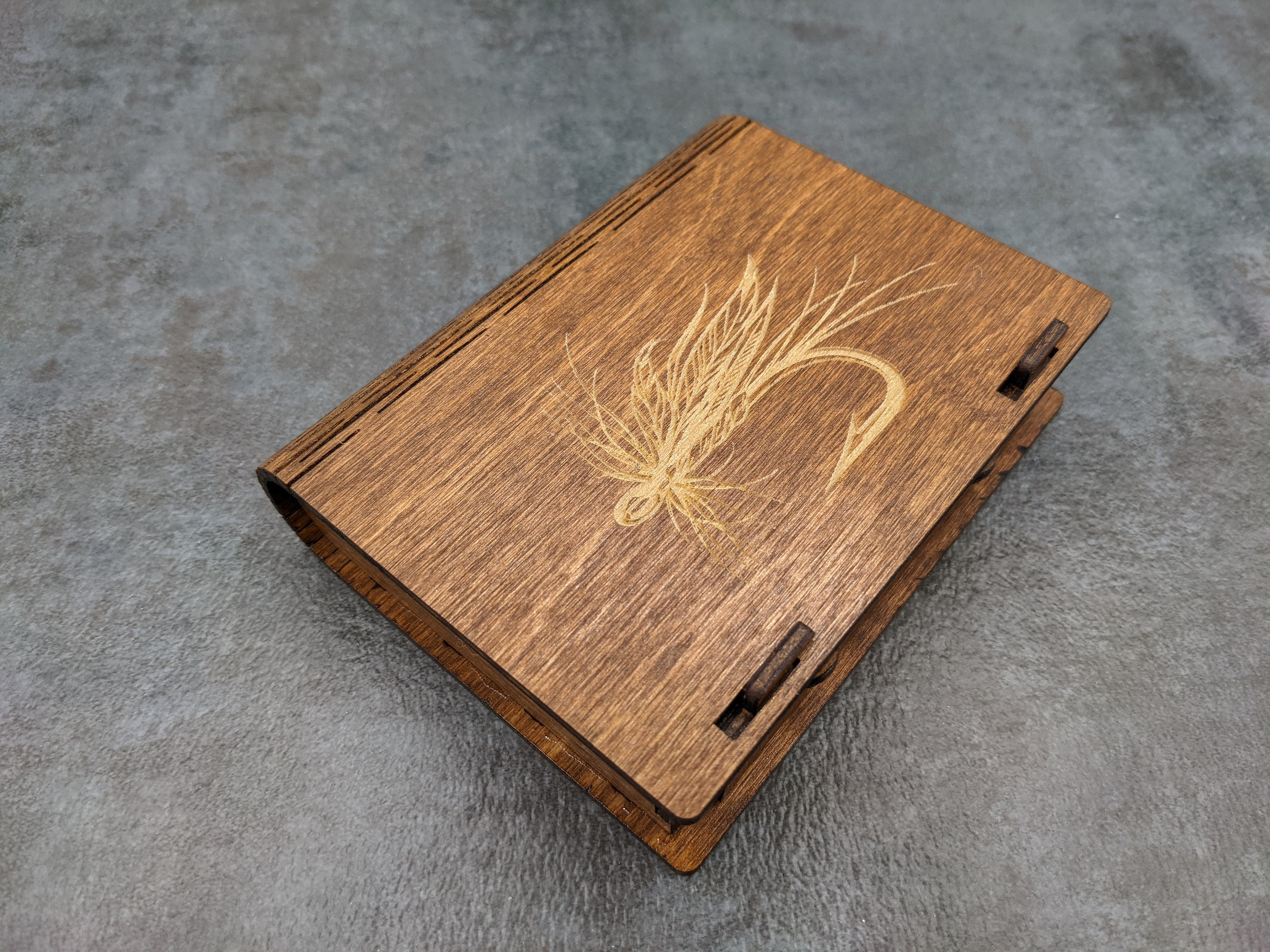 Fly Box Laser Engraved With Living Hinge Dry Fly | Etsy