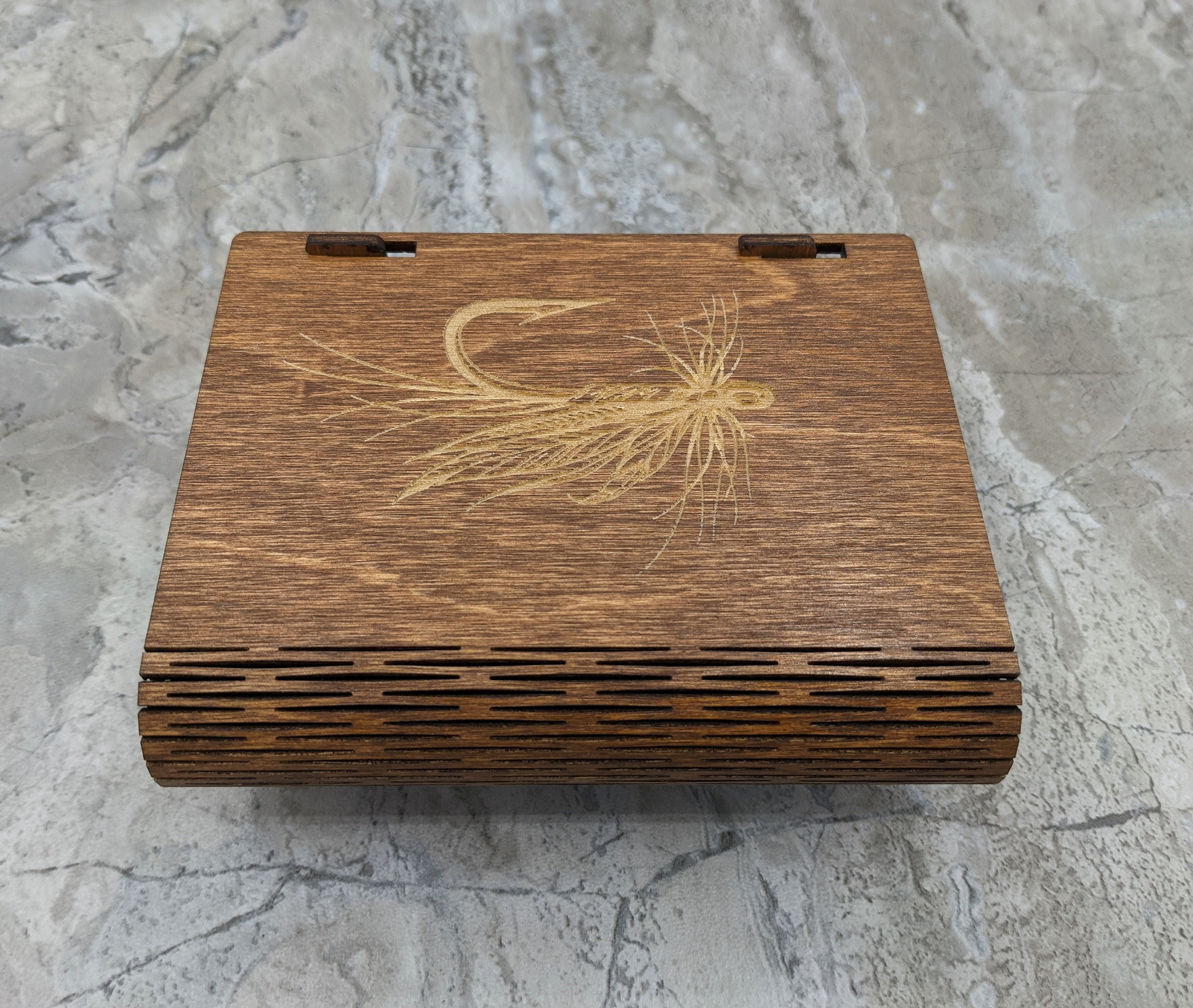 Fly Box Laser Engraved With Living Hinge Dry Fly | Etsy