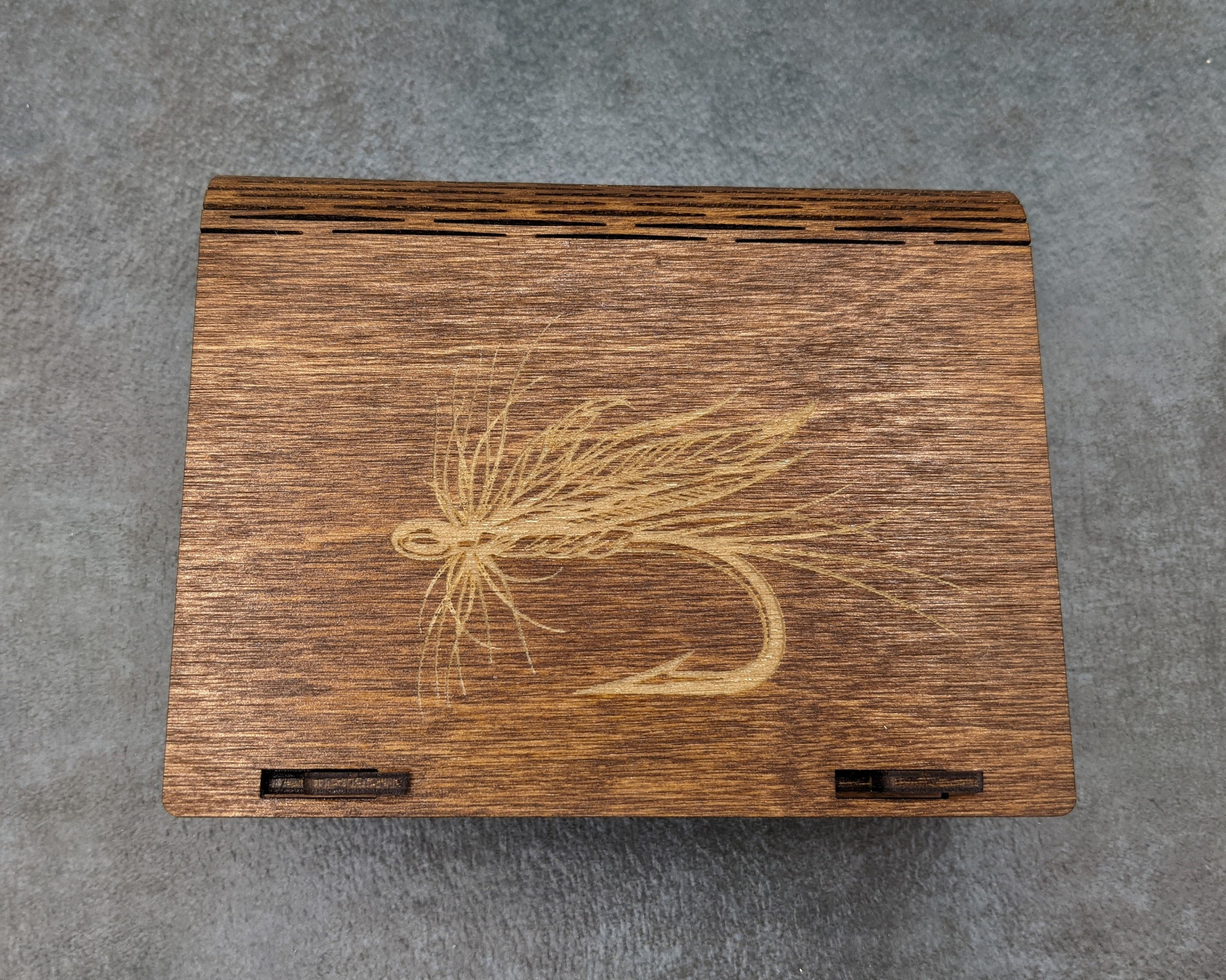 Fly Box Laser Engraved With Living Hinge Dry Fly | Etsy
