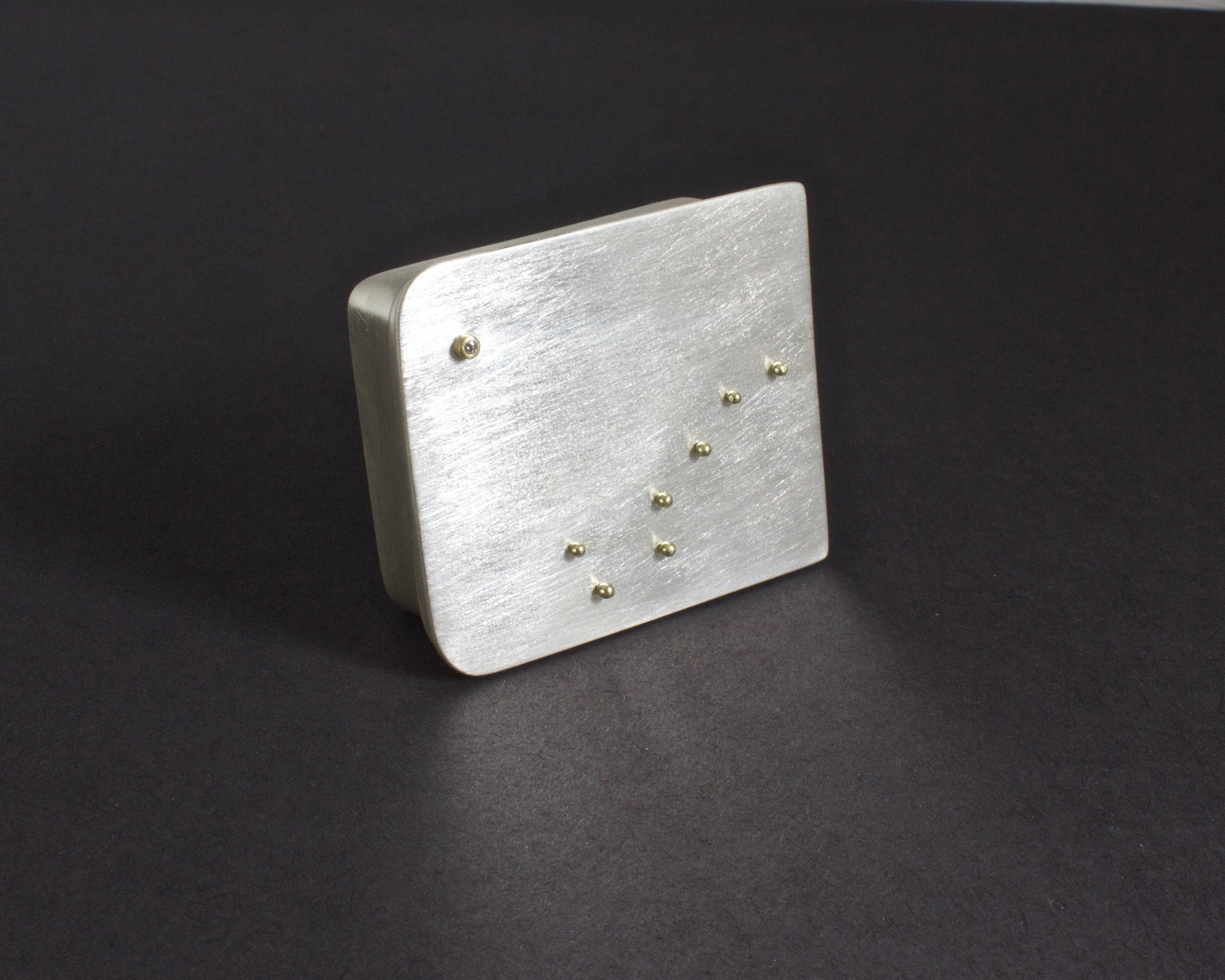 Sterling Silver Box With Big Dipper and Diamond North Star, Hinged ...