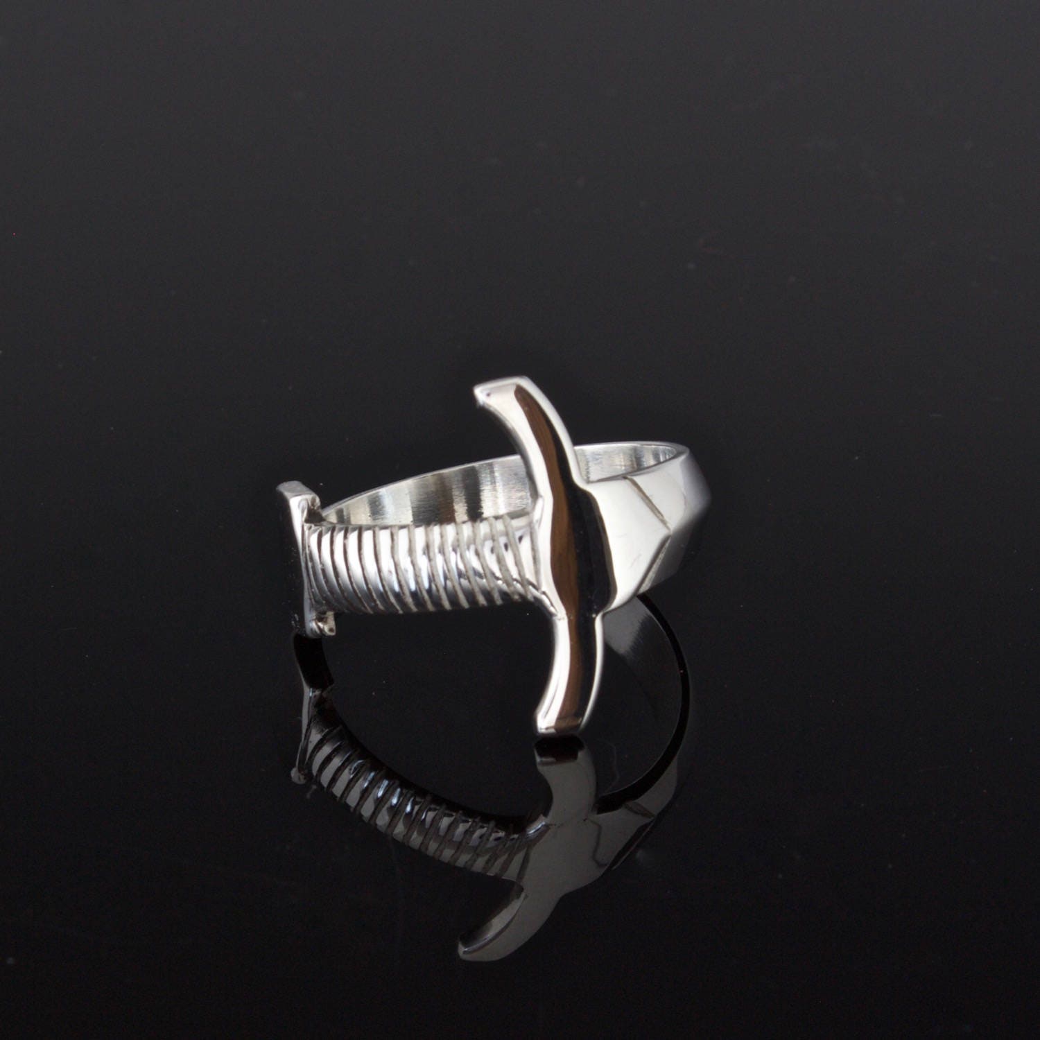 Sterling Silver Sword Ring, Forged Sword Ring, Mens Ring, Man's Silver ...