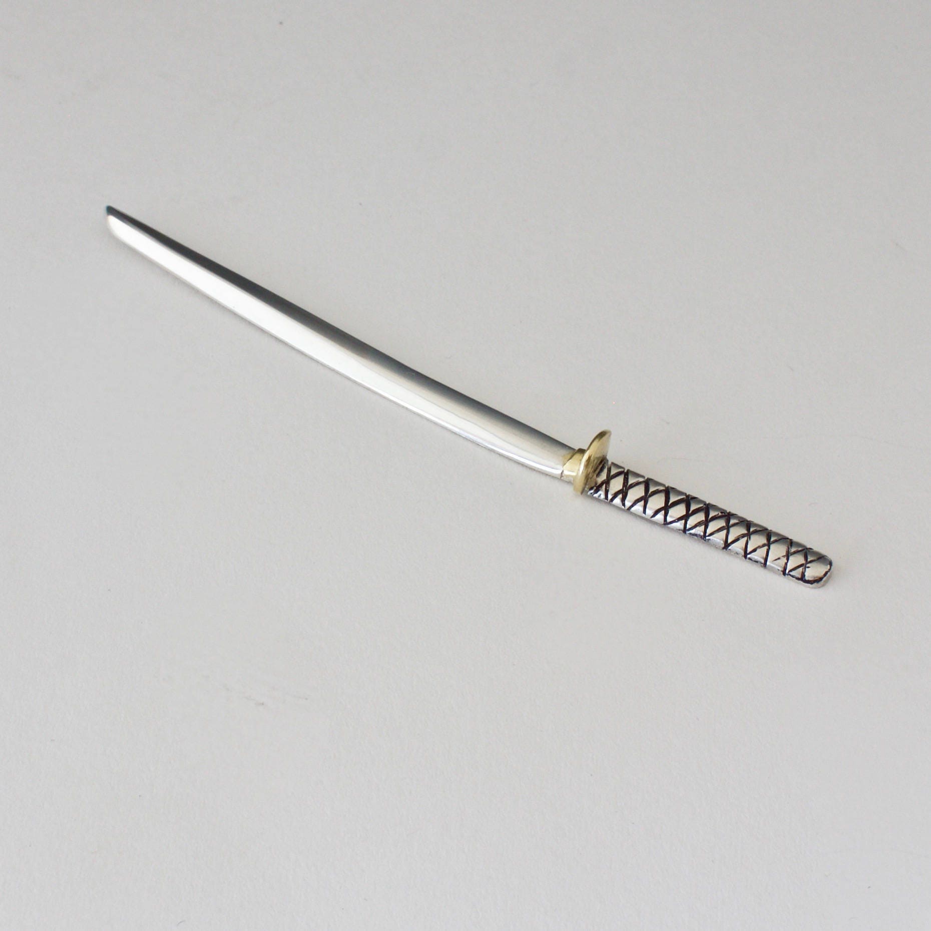 Sterling Silver and 18 Karat Gold Katana, Nail Cleaner and Cuticle ...