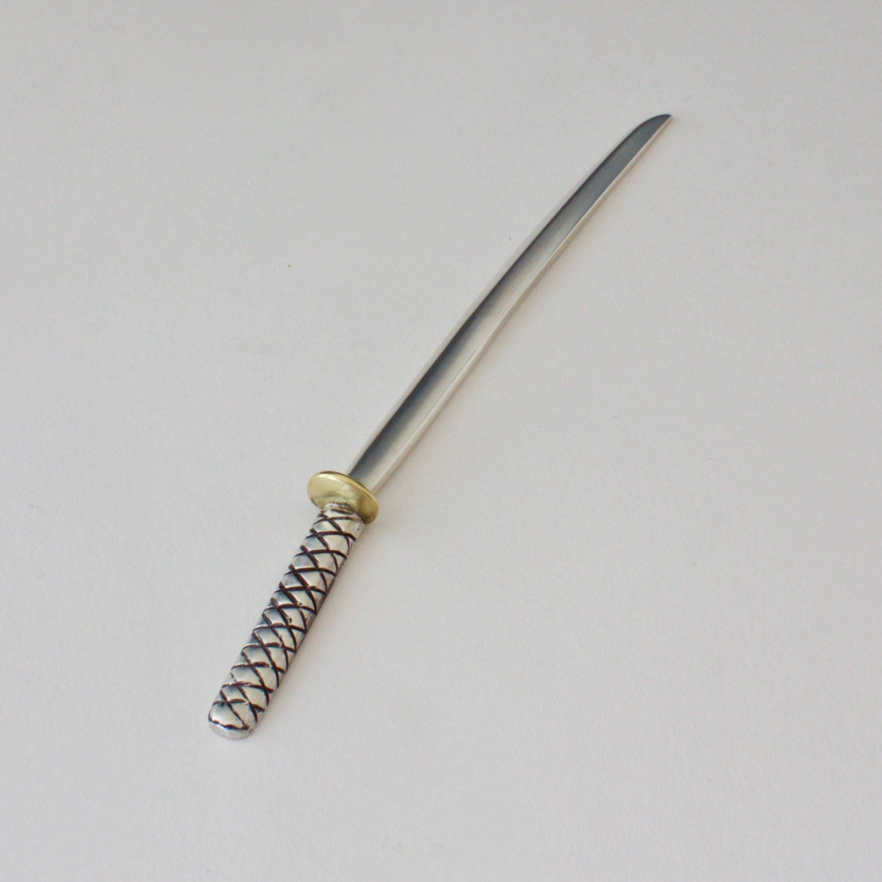 Sterling Silver and 18 Karat Gold Katana, Nail Cleaner and Cuticle ...