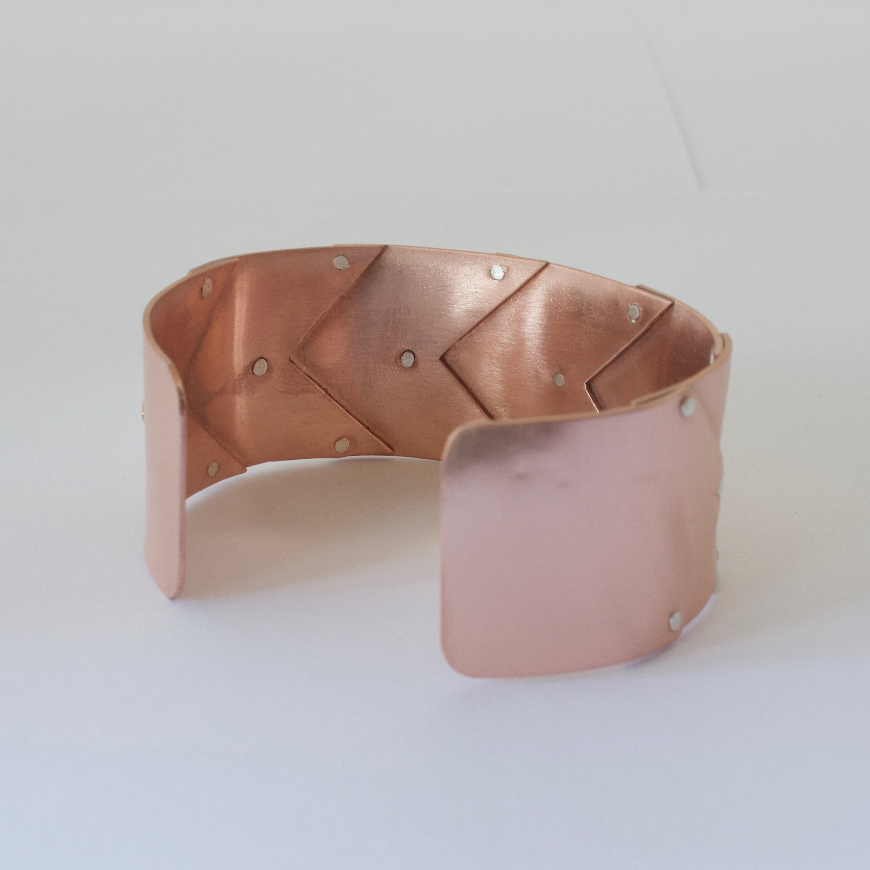 Riveted Copper Cuff, Sterling Silver Riveted Copper Cuff, Mens Cuff ...