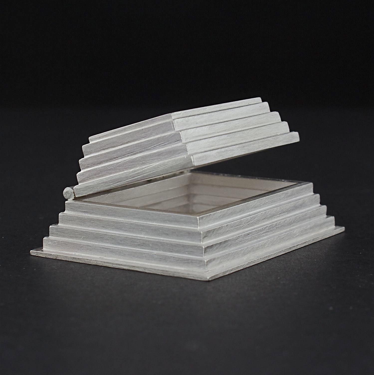 Sterling Silver Box Pyramid Box - Silver Ziggurat Box - Presentation ...