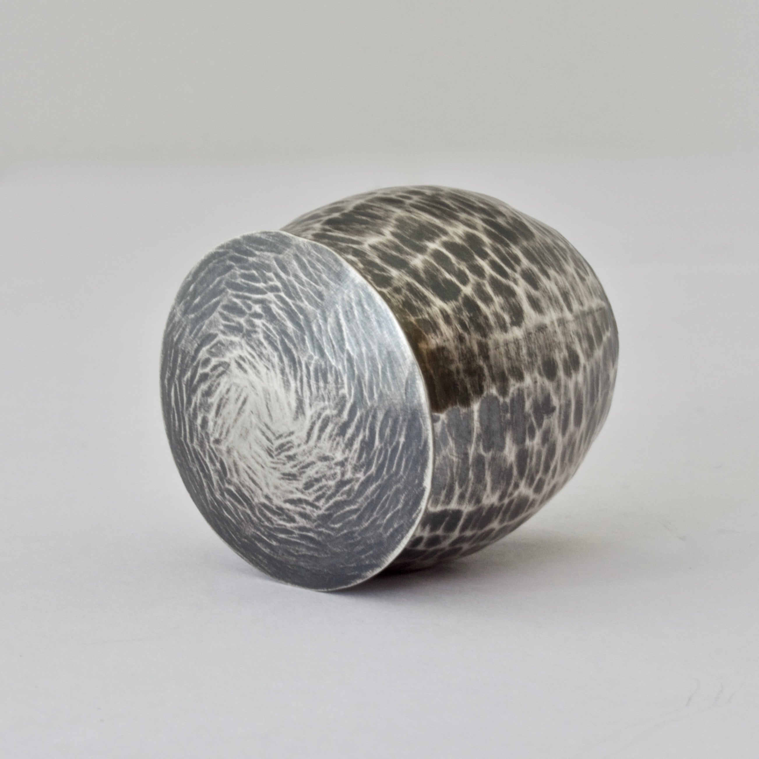 Small Sterling Silver & Fine Silver Synclastic Vessel, Hammered ...