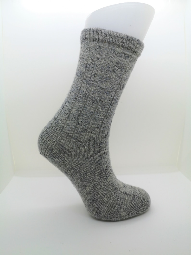 100% Pure Shetland Wool Bed Socks Granite Grey - Etsy