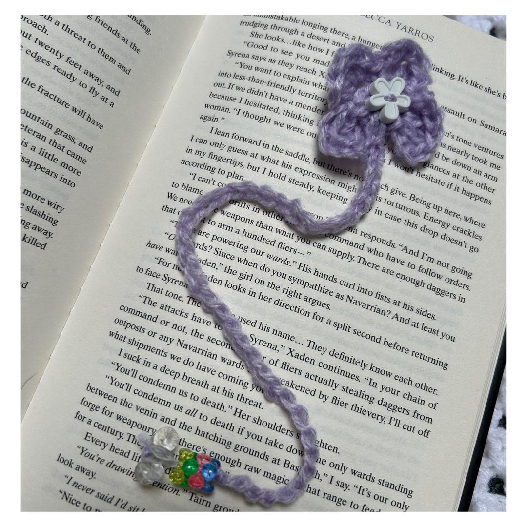 Purple Flower Bookmark, Crochet Bookmark, Beaded Bookmark, Handmade ...