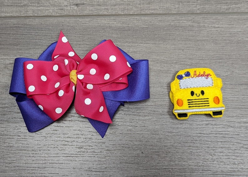 Girls 2 in 1 School Bus Themed Hair Bow Back to School-bus - Etsy
