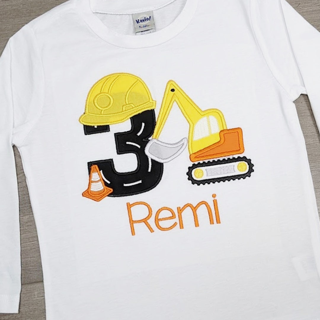 Boys Construction Themed Shirt • Front Loader Birthday Party Tee ...