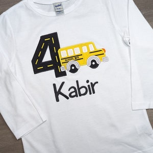 Boys Yellow Bus Birthday Shirt • Toddler Preschool School Bus Tee ...
