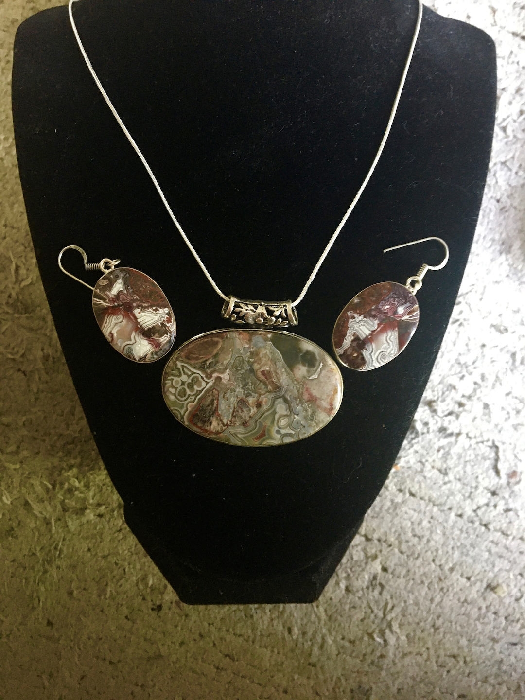 Mexican Laguna Lace Jewelry Set Laguna Lace Pendant Necklace Laguna ...