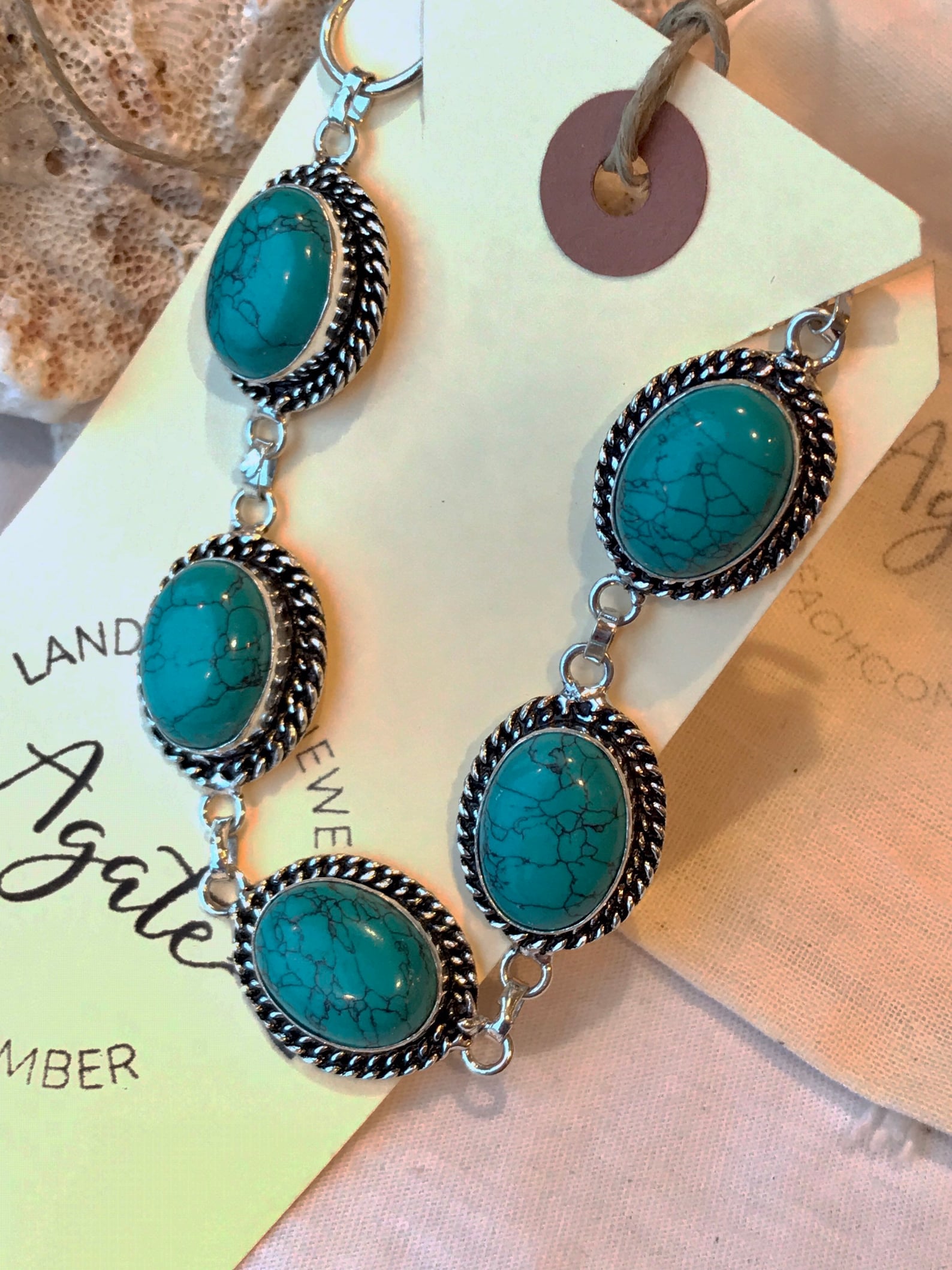 Green Turquoise Bracelet 7"-8" Ajustable & Blue/green Turquoise Ring ...