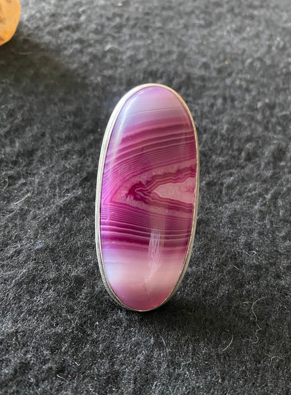 Pink botswana agate ring - Gem