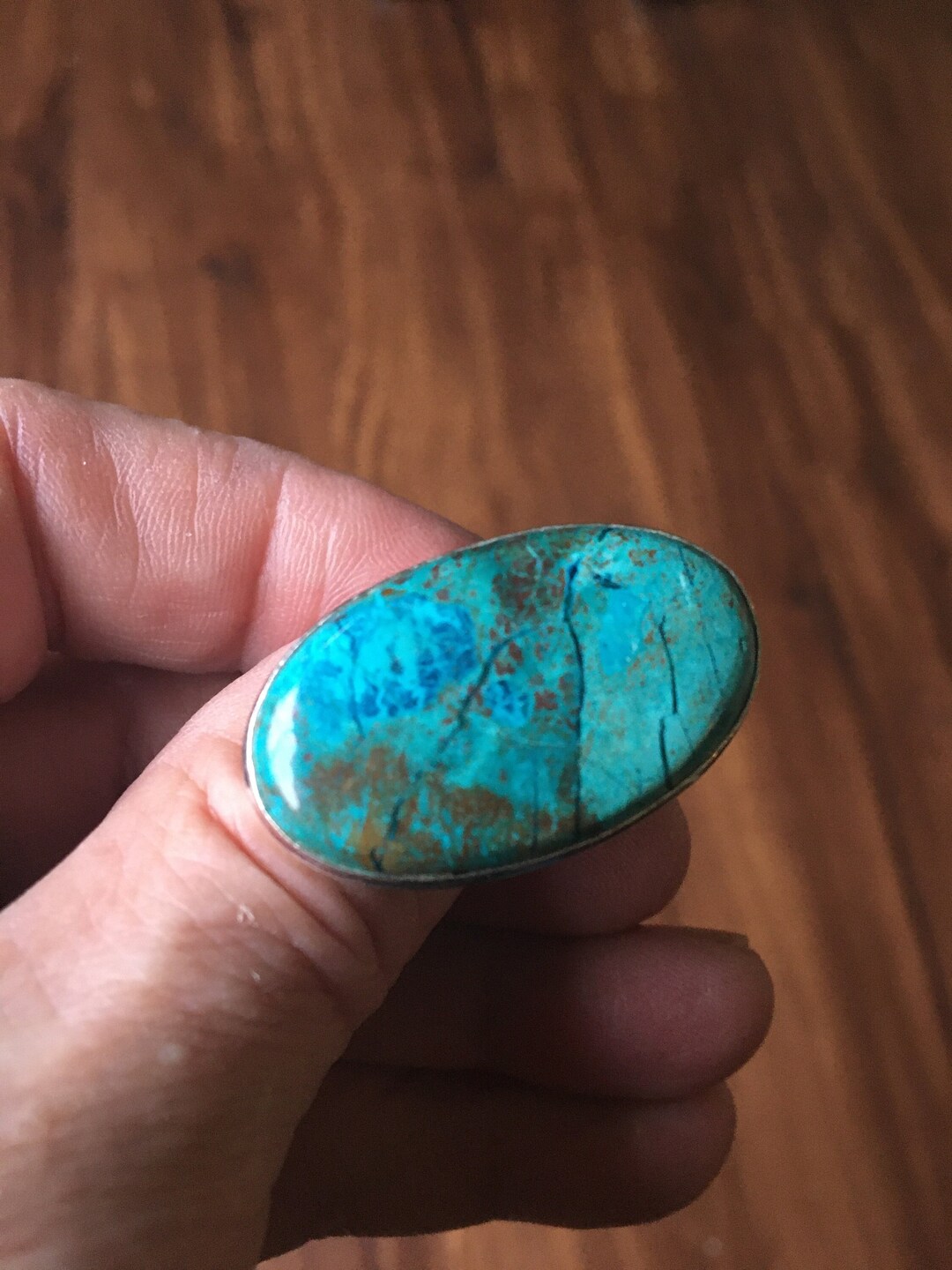 UNIQUE GORGEOUS GREEN Azurite Chrysocolla Ring - Beautiful Chrysocolla With a Very Unique ...