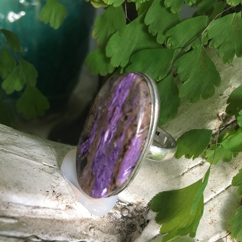 Charoite Ring - Etsy