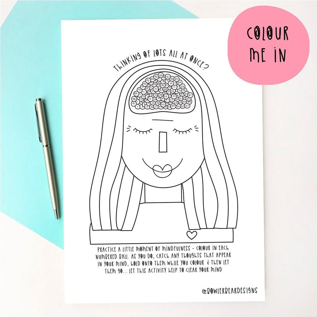 Self Care & Anxiety Activity Pages - Colouring Pack - Mindful Activity ...