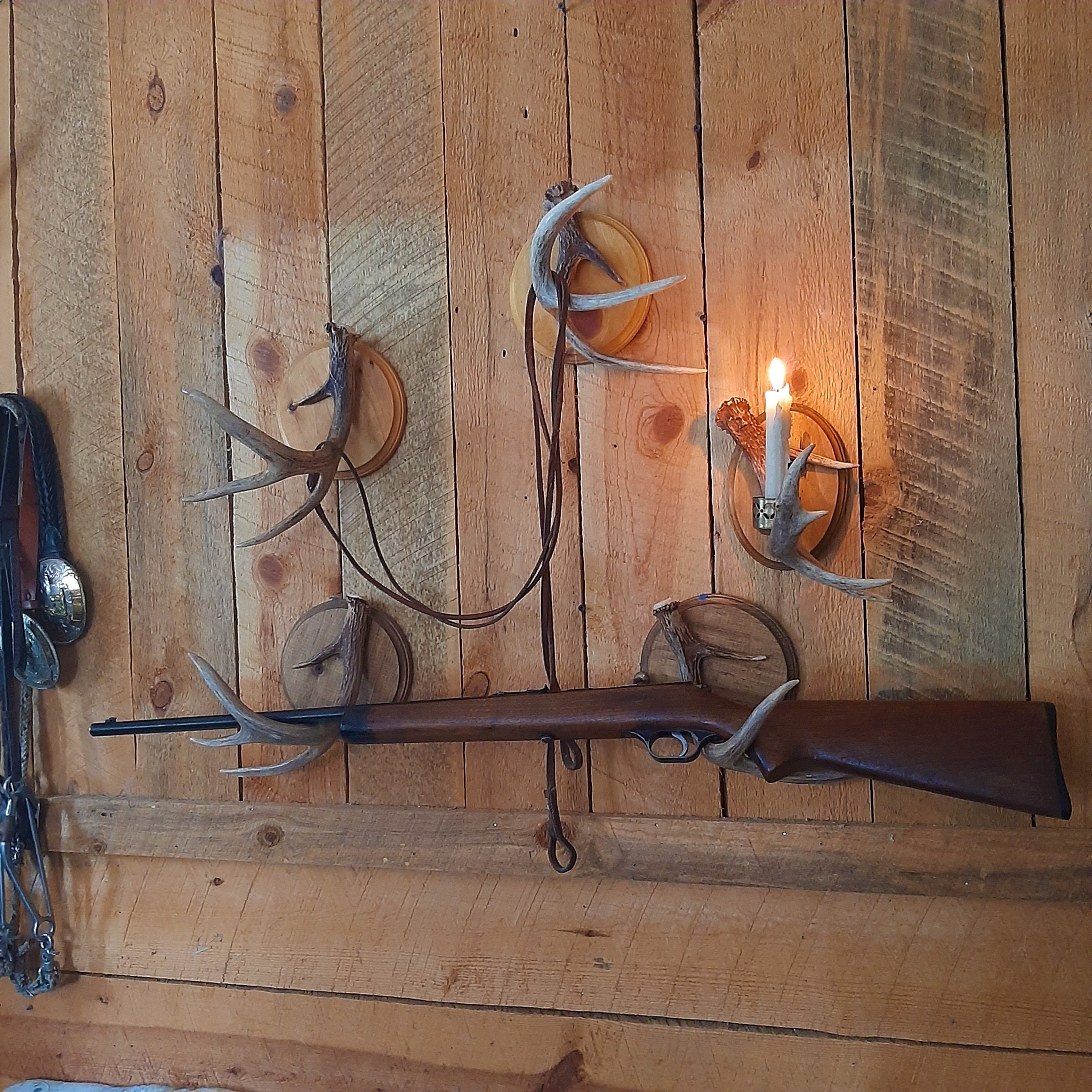 Adaptable Real Antler Gun Rack or Other Uses Could Include Two Coat ...