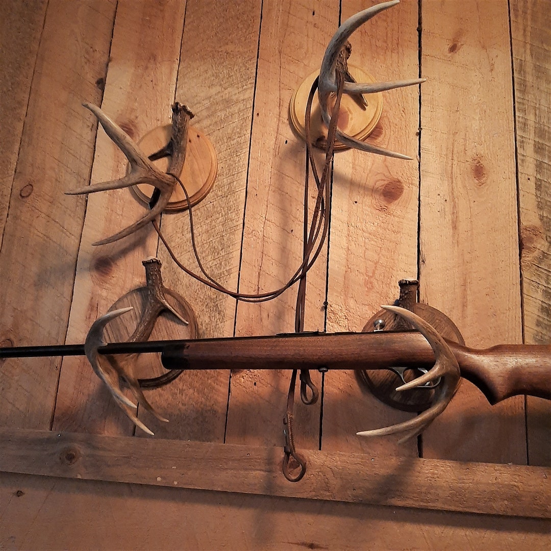 Adaptable Real Antler Gun Rack or Other Uses Could Include Two Coat ...