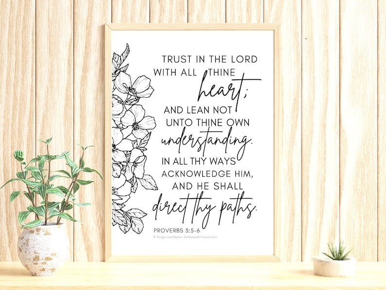 2 Designs Proverbs 3:5-6 Printable Flowers Coloring Page Christian ...