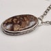 Petrified Palm Root Gemstone Necklace in Patterned Sterling Silver - Etsy