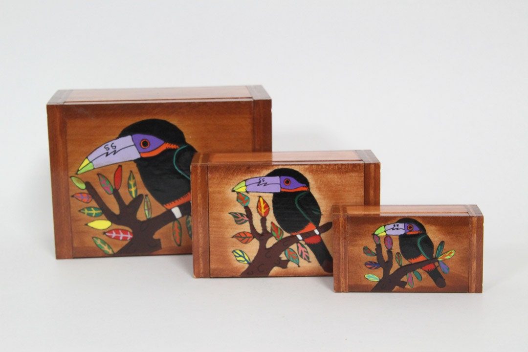 Vintage Nesting Bird Toucan Boxes Set of Three Toucan Box - Etsy