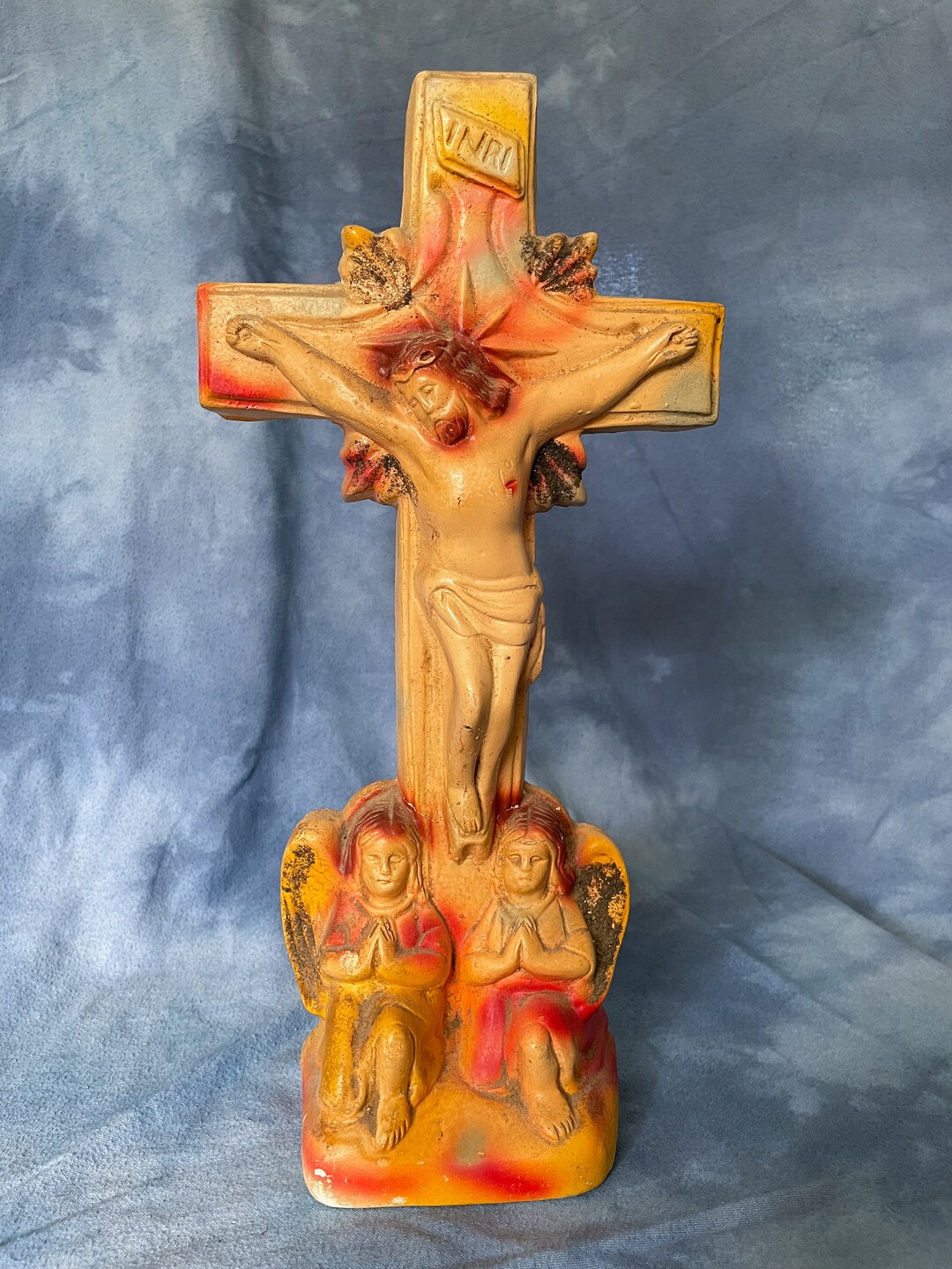 Vintage 15 Carnival Chalkware Jesus on the Cross Crucifix, Kitsch ...