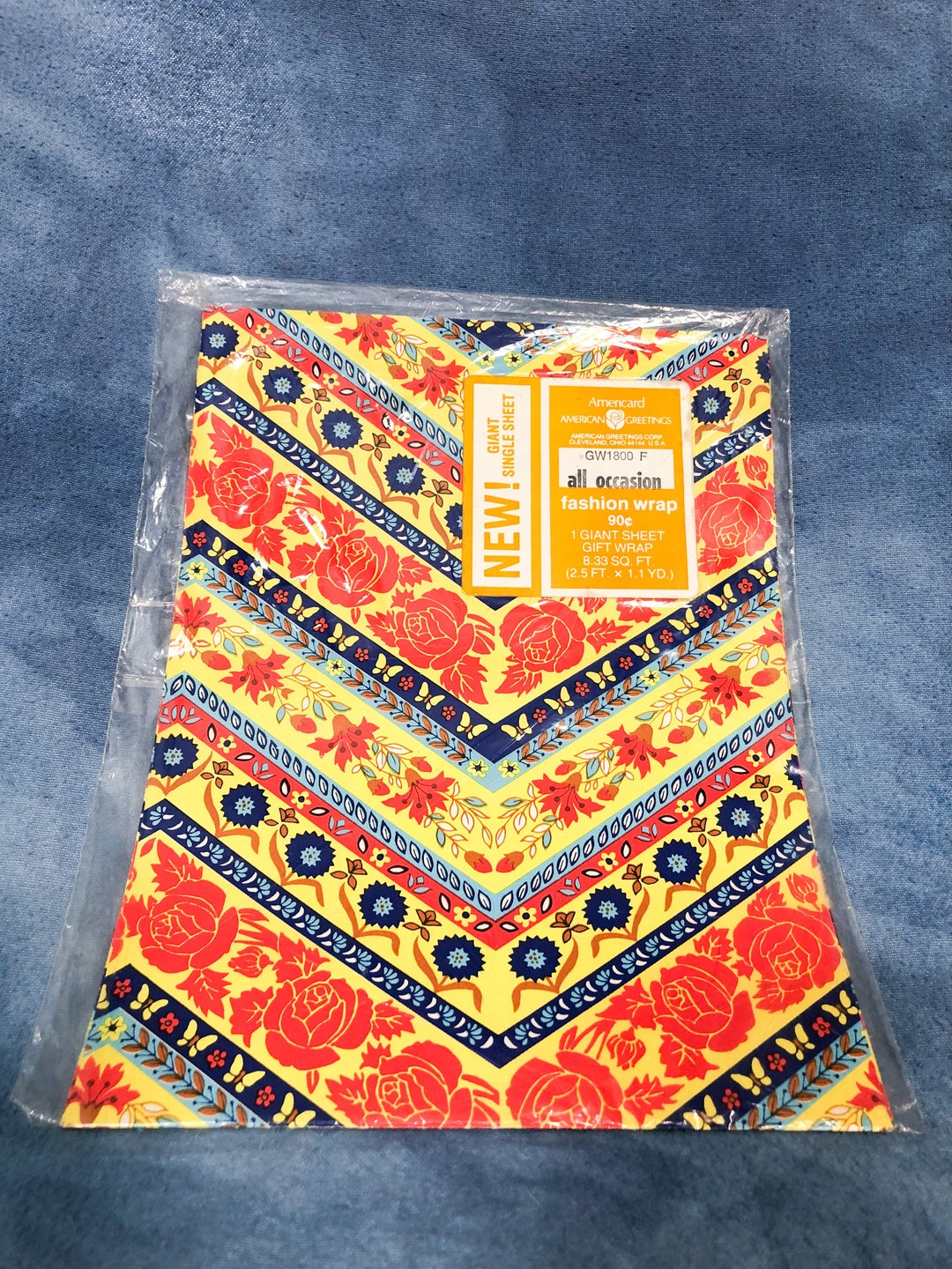 Vintage 1970s Giant Gift Wrap 8 Sq Ft American Greetings NOS - Etsy