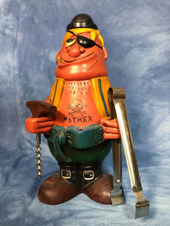 Vintage Kitsch Pirate Bar Tool Helper Ceramic Corkscrew Ice | Etsy