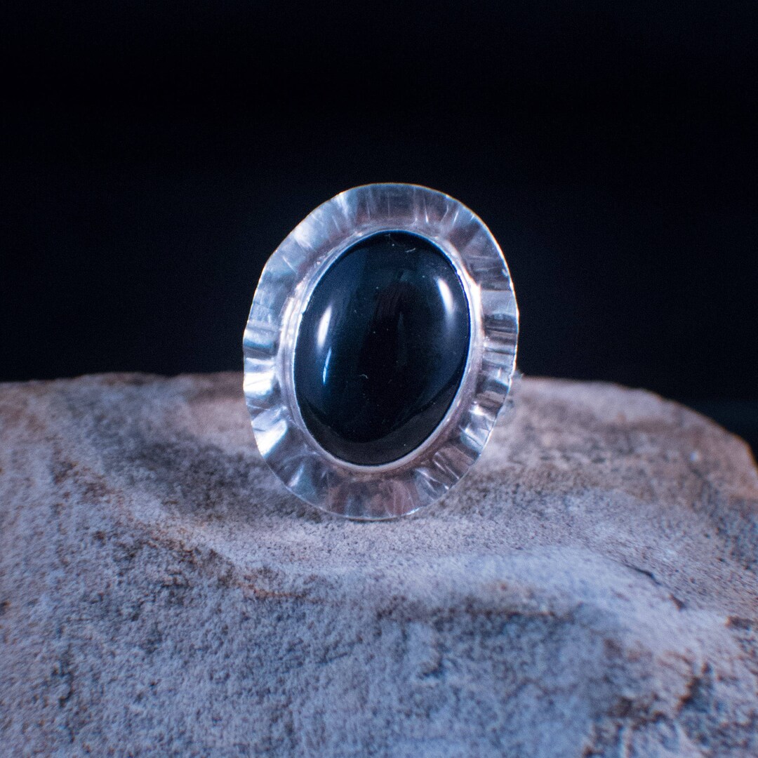 Genuine Sterling Cabochon Ring. Gemstone. Designer. Statement Ring. One ...