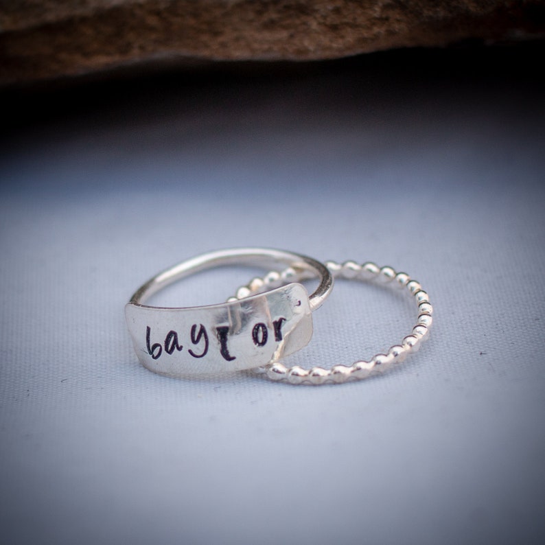 Sterling Silver Stackable Name Rings-personalized Jewelry-silver ...