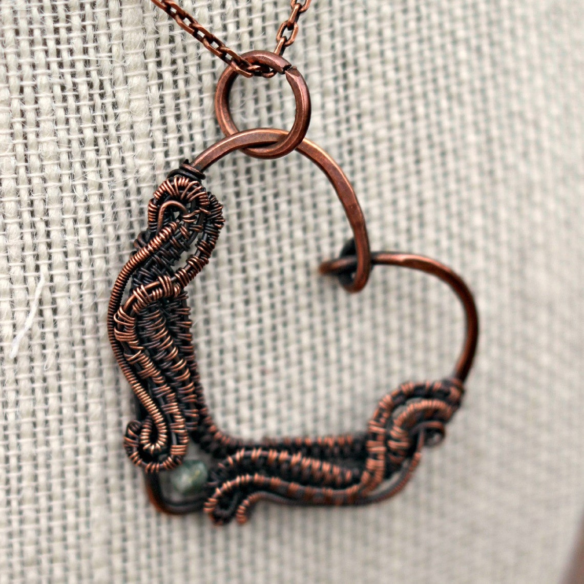 Large Copper Heart Pendant Wire Woven Heart Pendant Copper - Etsy