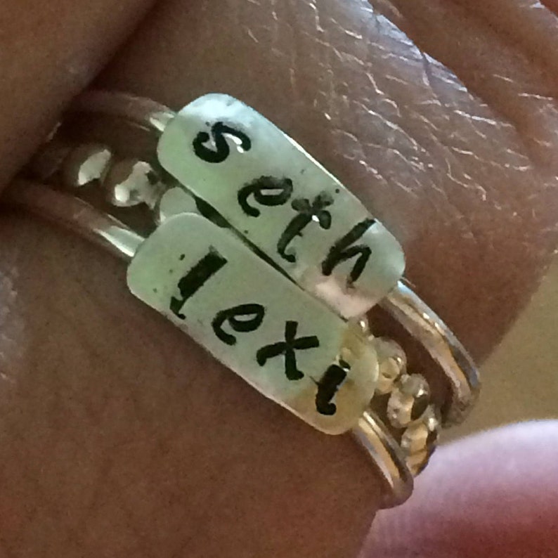 Sterling Silver Stackable Name Rings-personalized Jewelry-silver ...